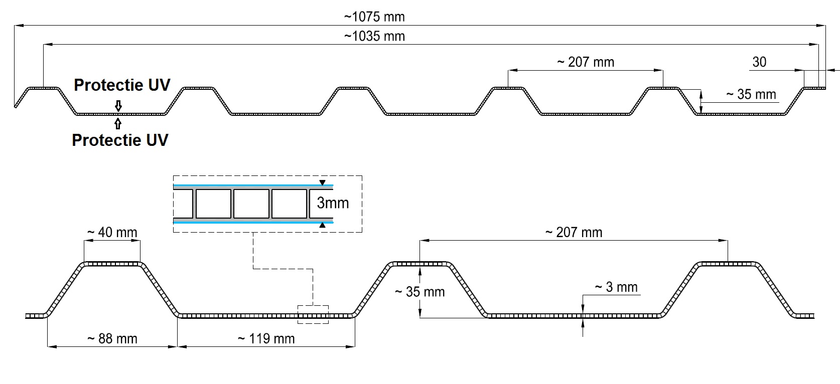LUMINATOARE DIN POLICARBONAT CELULAR | METALHARD – Acoperisuri metalice